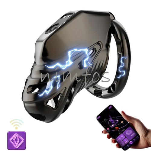 APP-Control Resin Chastity Cage for Men with Shock & Silicone Sound ...