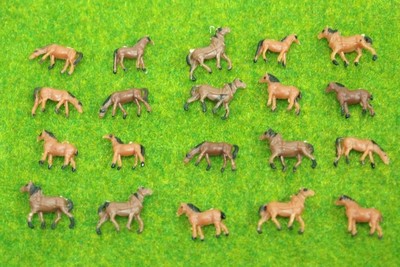 lot 20 pcs N scale animals figures 1:160 for Model train layout ( Horse ...