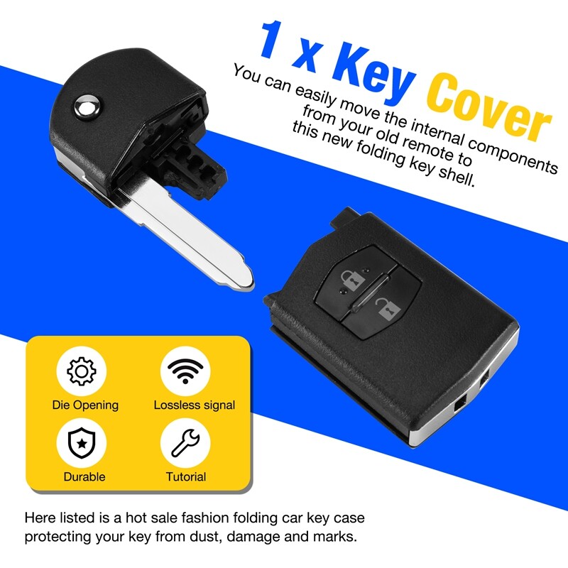 Black Replacement 2 Button Keyless Entry Remote Control Key Fob Clicker ...