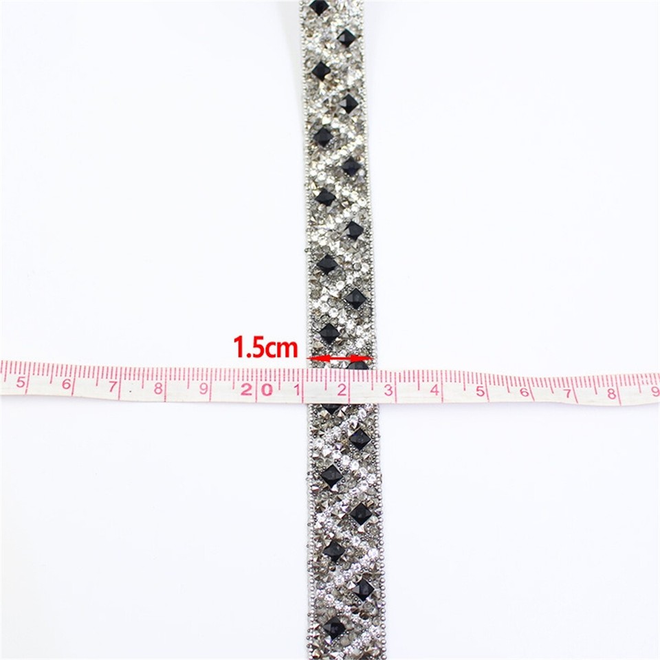 1 Yard Crystal Diamante Rhinestone Chain Trim Applique Wedding Sewing ...