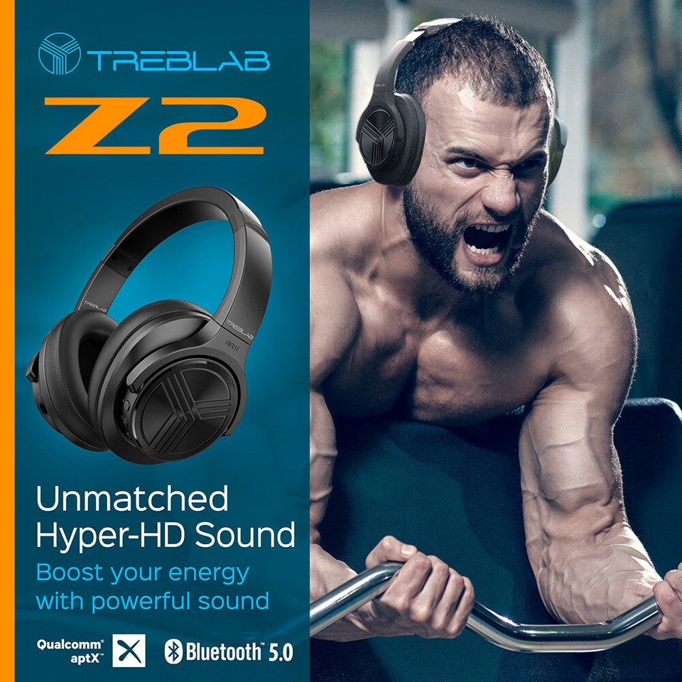 TREBLAB Z2 Sports Wireless Headphones Bluetooth HD Sound, Deep Bass ...