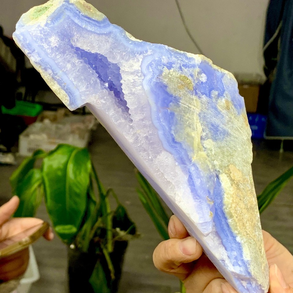 2.1LB Natural blue textured agate specimens Healing | eBay