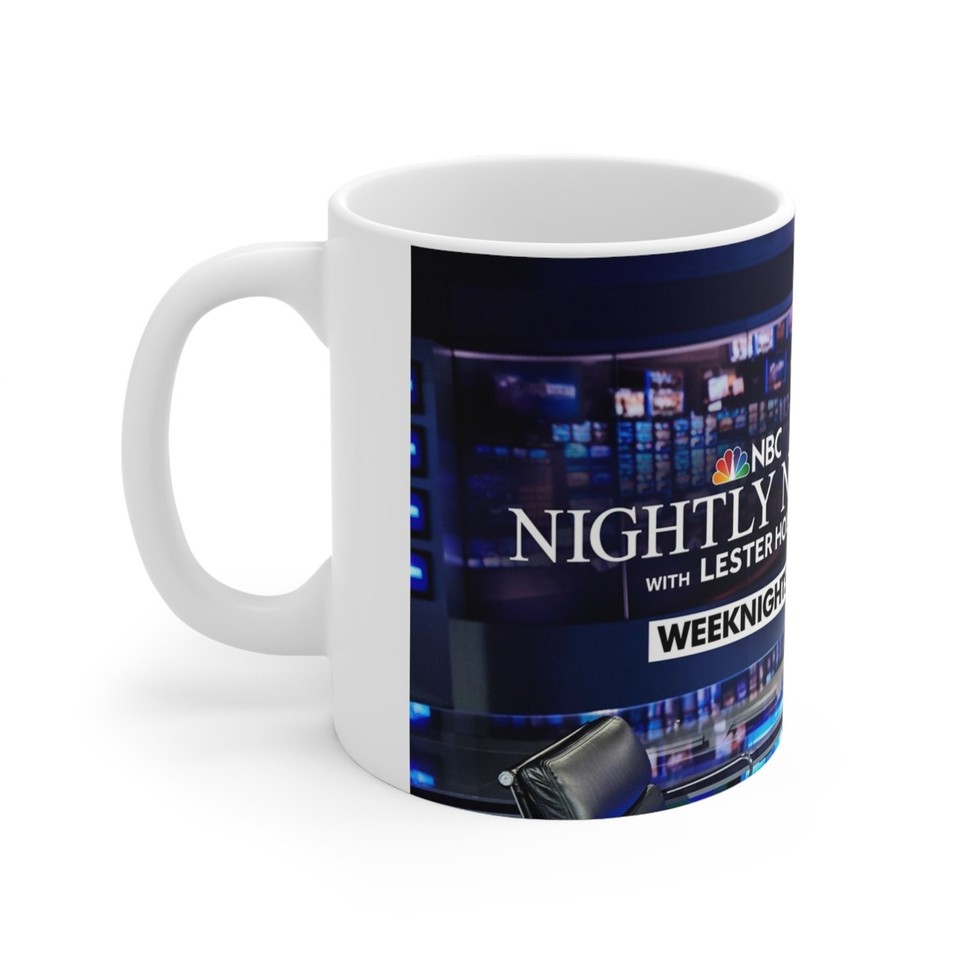 NBC Nightly News Mug 11oz Ceramic Coffee Cup Lester Holt TV Show Gift ...