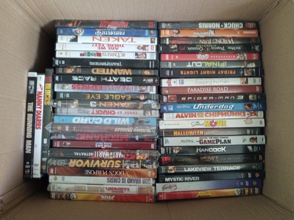 Lot of 100 Used DVD Movies Estate Sale Lot- DVDs Total See Photos ...