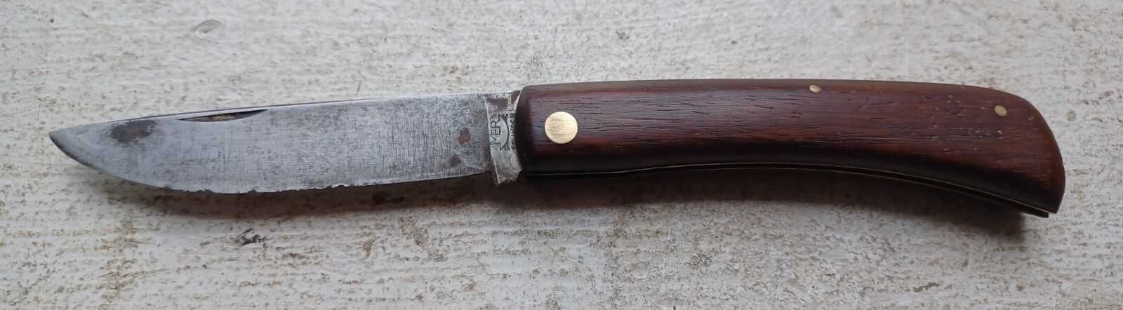 vintage mer knife germany folding solingen Wood Handle non locking | eBay