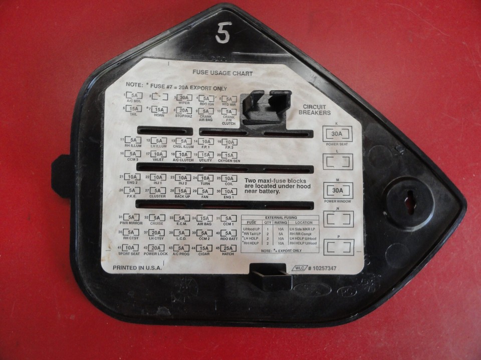 94-96 Corvette Fuse Panel Door Cover without Lock Knob FREE SHIPPING ...
