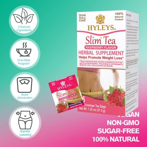 Hyleys Slim Tea Raspberry Flavor - Weight Loss Herbal Supplement ...