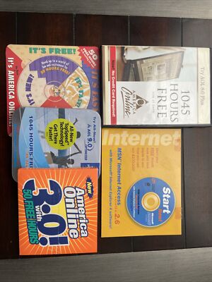 AOL MSN Vintage Collectable CD-ROM mailers - Lot Of 5 V3.0 to 9.0 New ...