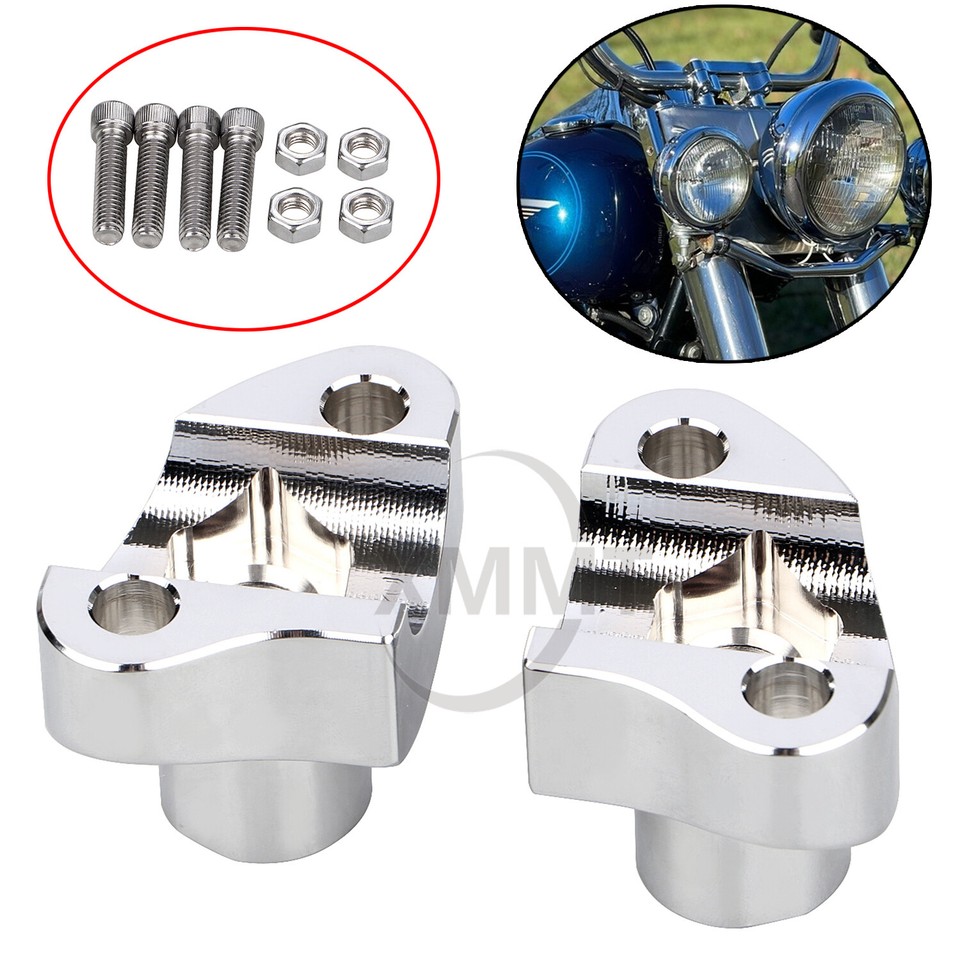 1" Handlebar 1 1/2" Risers Bottom For Harley Softail Sportster Dyna ...