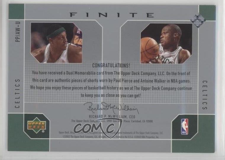2002 Upper Deck Finite Elements Dual Uniforms Paul Pierce Antoine ...