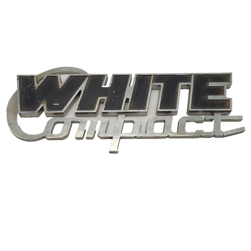 Vintage White Compact Truck Emblem/Badge/Nameplate, Big Rig/Diesel/Semi ...