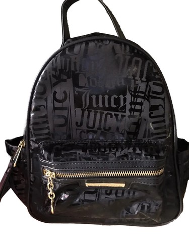 JUICY COUTURE SIGNATURE RANSOM NOTE METALLIC LOGO BLACK BACKPACK | eBay