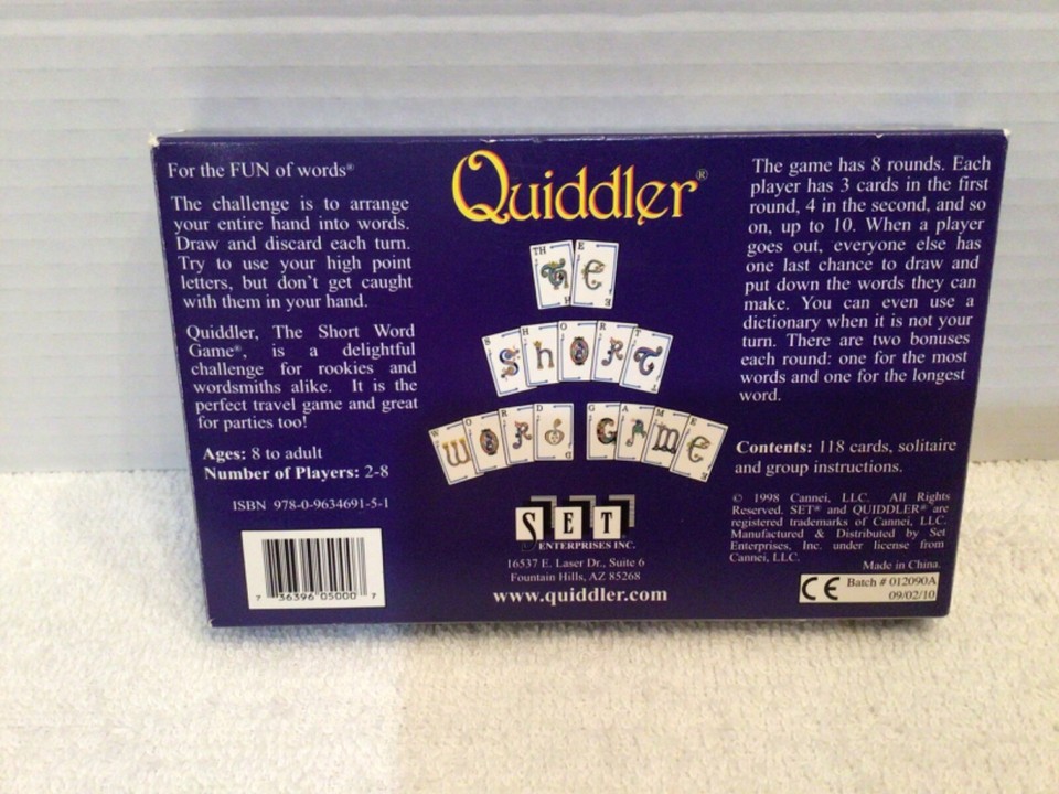 Quiddler Card Game The Short Word Game Complete 1998 | eBay