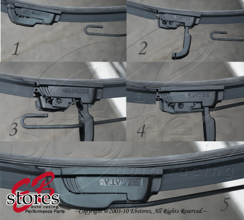 Single pc 15" 375mm Bayonet Pin Arm Windshield Wiper Blade Passenger ...