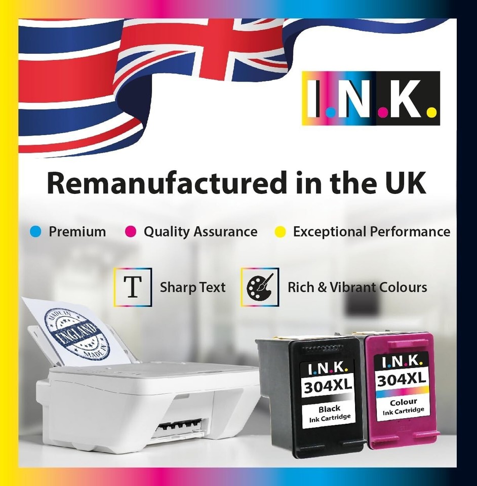 I.N.K. HP 304XL InkJet Cartridges 2 Pack Black & Tri-Colour | eBay UK