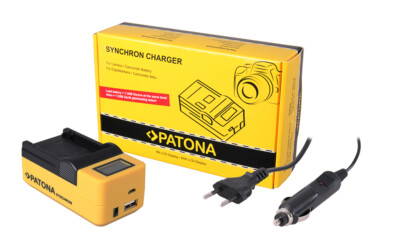 Caricabatteria Synchron LCD USB Patona per Sony HDR-PJ430,HDR-PJ50,HDR ...