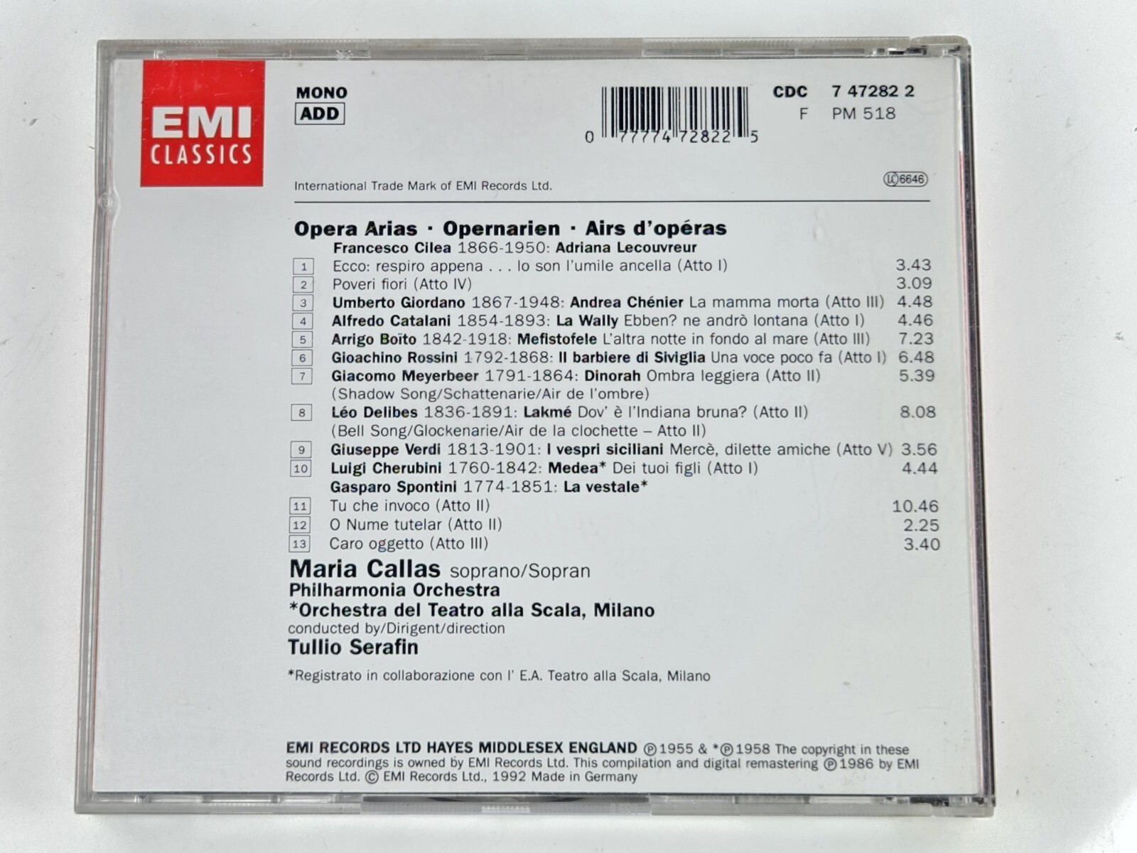 Callas Opera Arias CD - EMI Classics | eBay