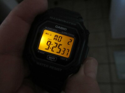 stop watch night LIGHT E Casio 3224 F108WH WR Illuminator Alarm Chrono ...