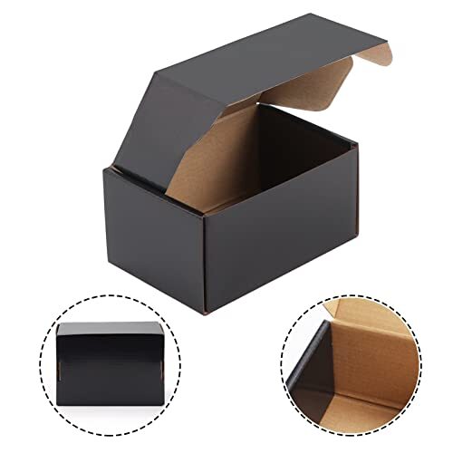 25 Pack 6x4x3 Shipping Boxes for Small Business Black Packaging ...