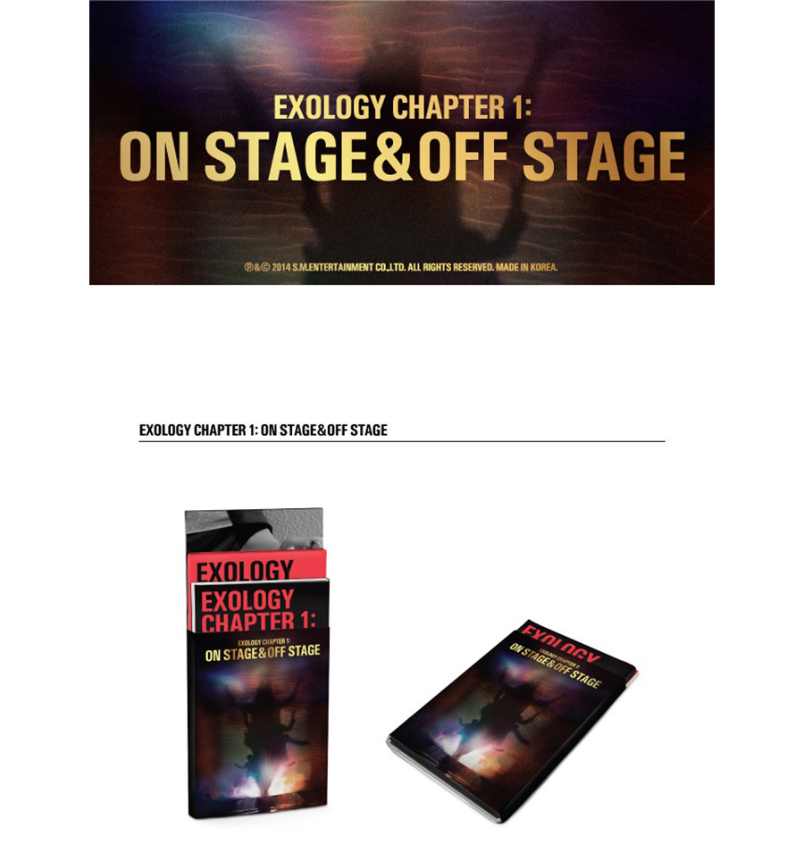 EXO [EXOLOGY CHAPTER 1 ON STAGE OFF STAGE] 2ea Photo Book(each 64p ...