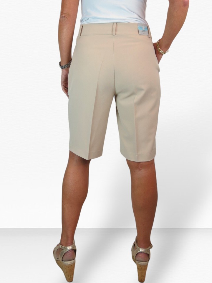 Ladies High Waist Tailored Knee Length Shorts Summer Smart Casual Day ...