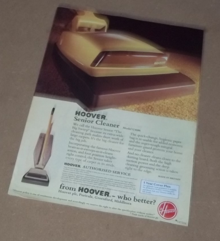 VINTAGE HOOVER PAMPHLET/BROCHURE FEATURING JUNIORS & SENIOR EARLY 1980s ...