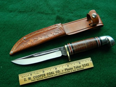 Unused, Western Cutlery model L48 bird and trout hunting knife w/oak ...