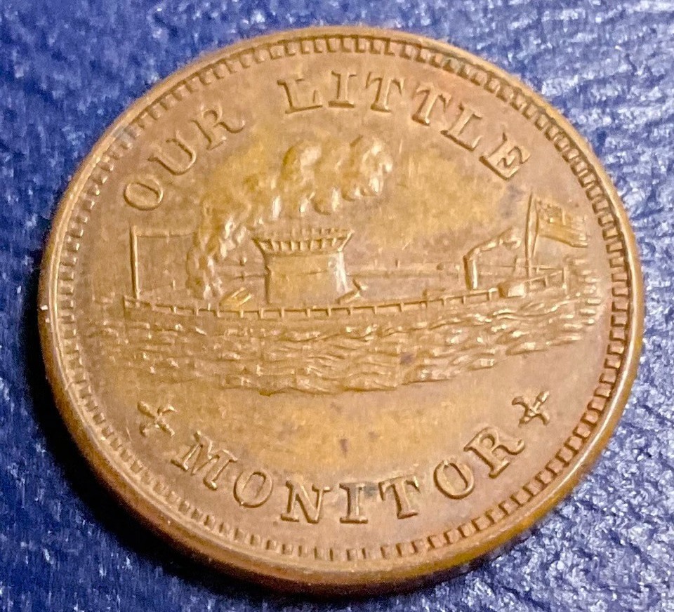 CWT Civil War Token F-239/422c 1863 Our Little Monitor Ship Anchor ...