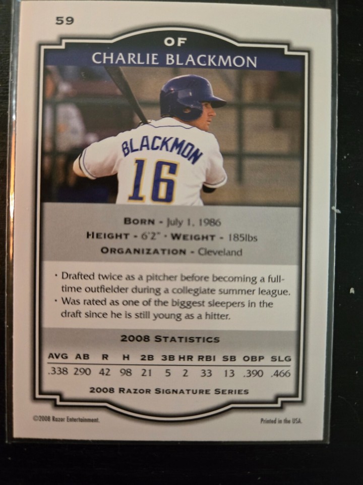 2008 Razor CHARLIE BLACKMON Rookie Signature Series Colorado Rockies ...