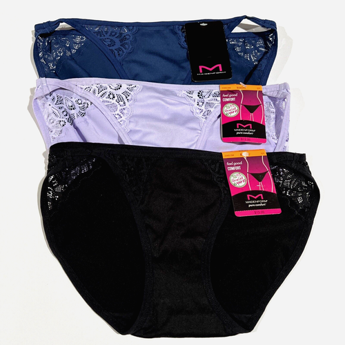 NEW Maidenform 3 Pairs Pure Comfort Bikini Panties S/5 Multi-Color ...