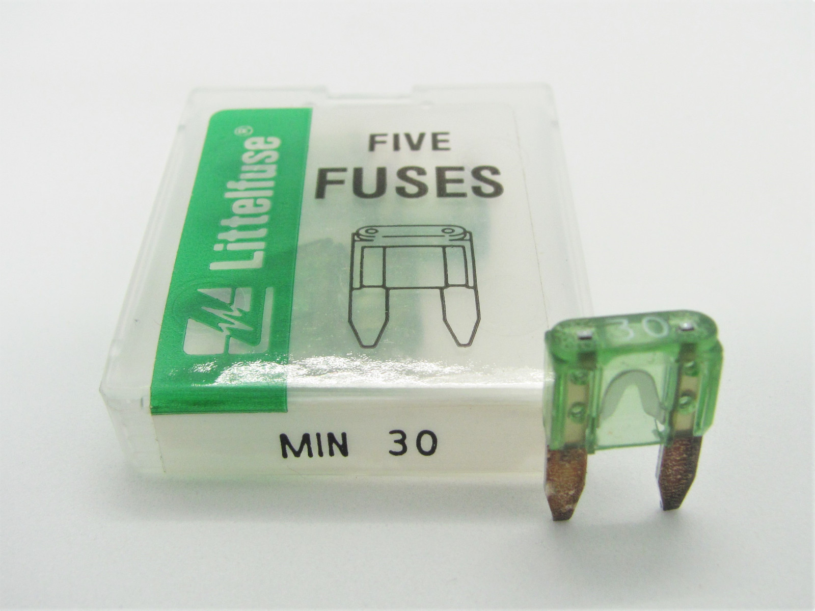 (5x) 30A 35VDC - Fast-Acting POWR-GARD Mini Automotive Fuse ...