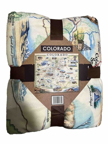 Colorado Xplorer Maps XL 58” X 50” Fleece Blanket 919526556604| eBay