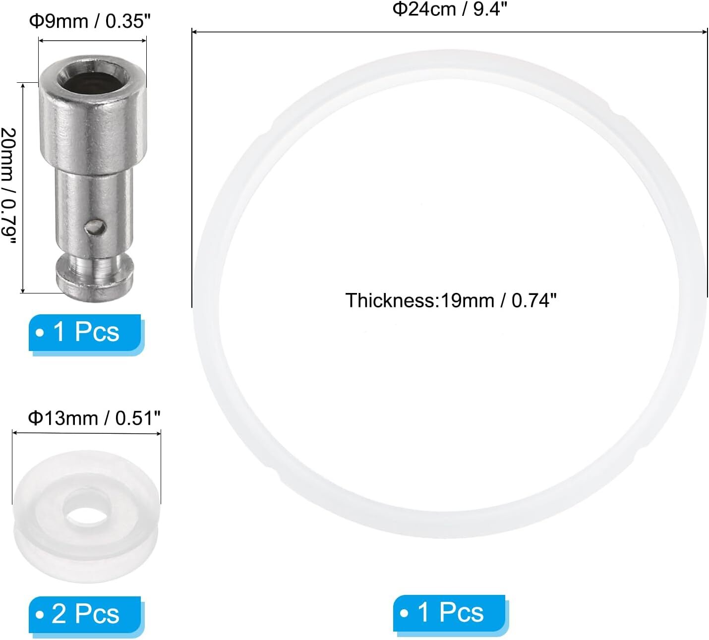 uxcell Pressure Cooker Float Valve Floater Kit, 1 Set Silicone Sealing ...