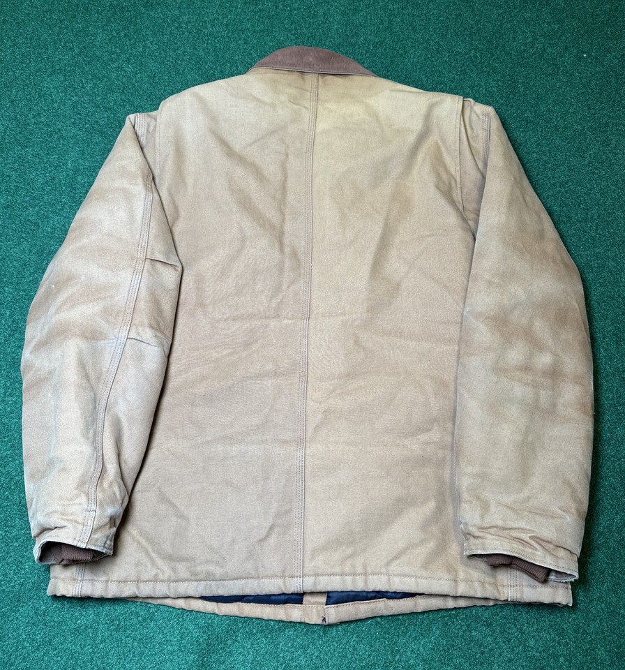 Vintage 90s Carhartt Tan Arctic Detroit J01 J97 Mens 44 XL Insulated ...