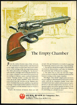 1980 STURM, RUGER REVOLVER AD ~ THE OLD "EMPTY CHAMBER" RULE | eBay