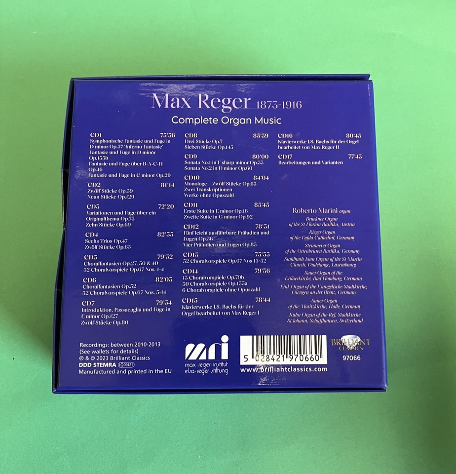 Reger - Roberto Marini – Complete Organ Music. 17 CD Box Set. | eBay UK