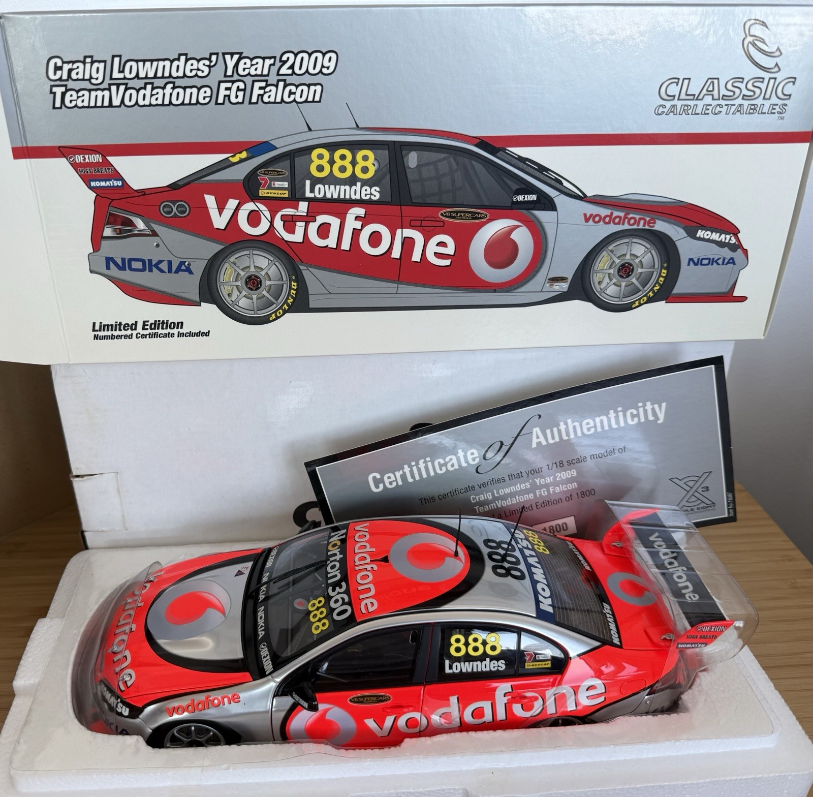 2009 Craig Lowndes Ford FG Falcon Vodafone 888 Carlectables 18387 NEW 1 ...