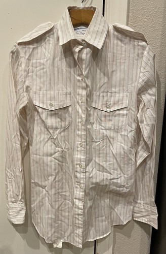 VTG 90s Federal Express FedEx Long Sleeve Button Striped Uniform Shirt ...