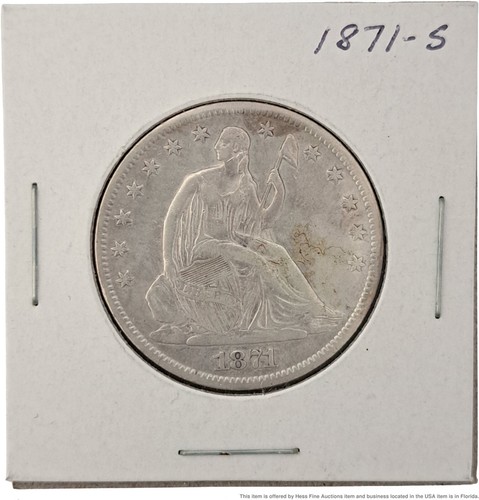 1871-S Seated Liberty Silver Half Dollar 50 Cent Non-Slabbed Coin | eBay