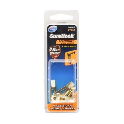 Zenith 10kg Brass Plated SureHook Masonry Picture Hanger - 3 Pack | eBay