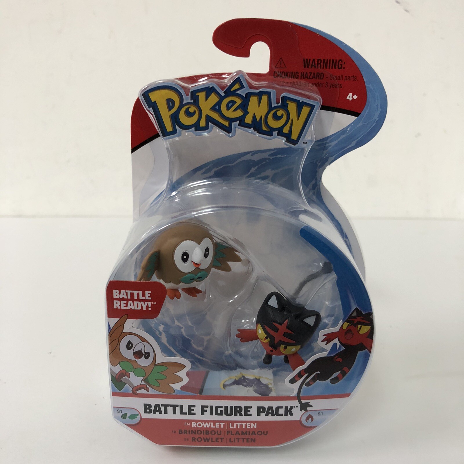 Pokemon 2 Inch Battle Action Figure 2-Pack includes 2" Rowlet and 2 ...
