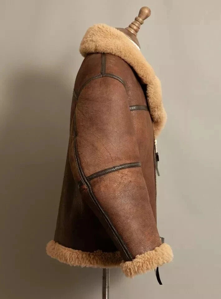 Men's B3 Irvin Sheepskin Flying Jacket RAF Aviation Flight Leather ...