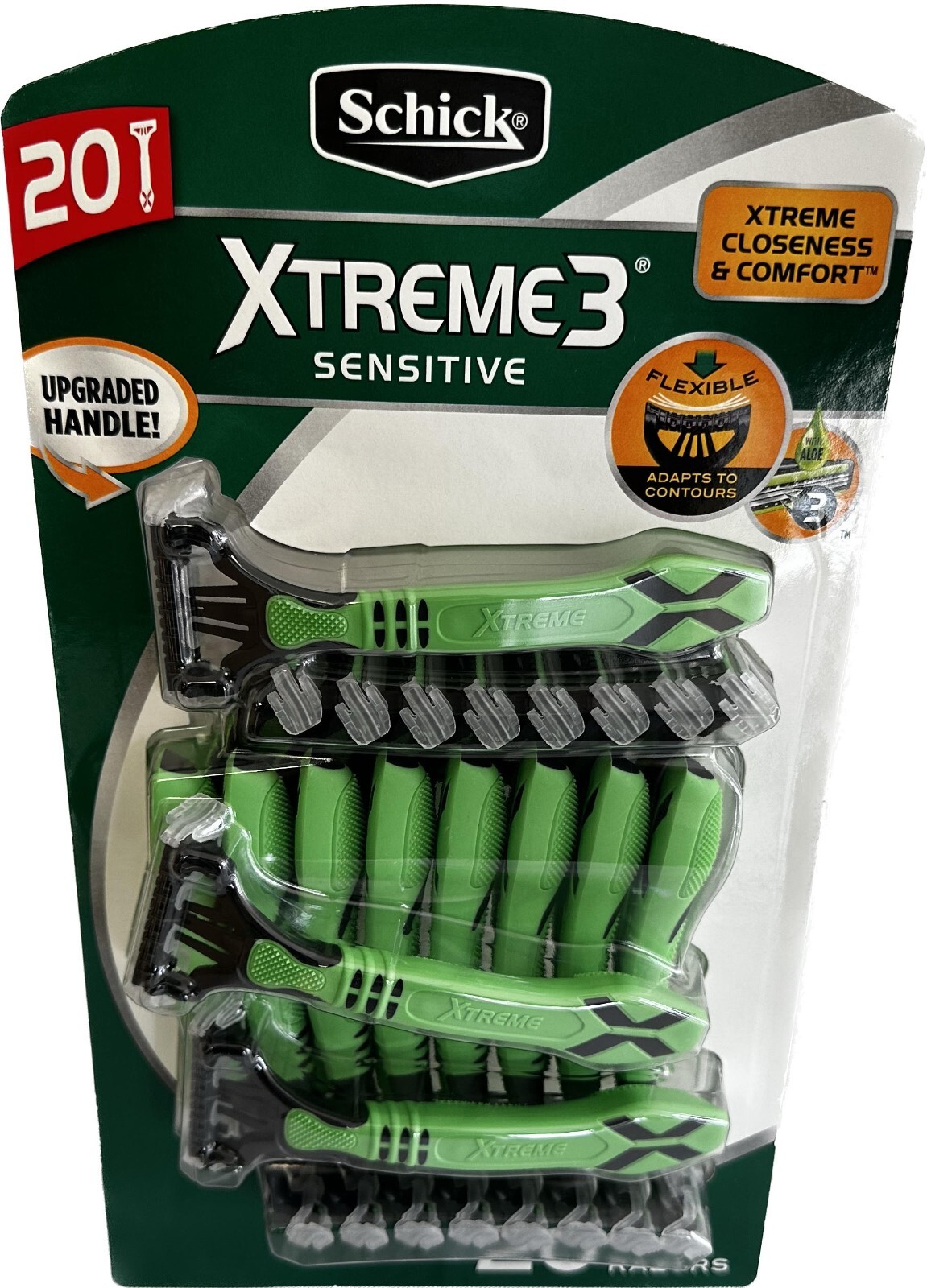 Schick Xtreme 3 Sensitive Men's Disposable Razors (Pack / 20) Brand New ...