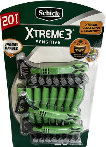 Schick Xtreme 3 Sensitive Men's Disposable Razors (Pack / 20) Brand New ...