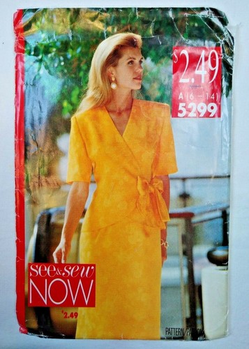 Butterick 5299 Ladies Dress Skirt Top Sewing Pattern Size 6-14 Cut & Counted | eBay