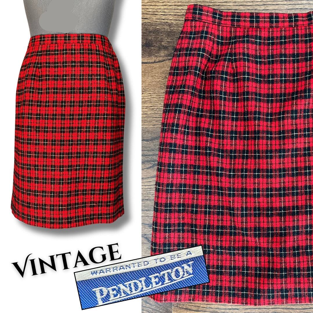 Vintage 80s 90s Pendleton Pencil Wool Skirt Preppy Re… - Gem