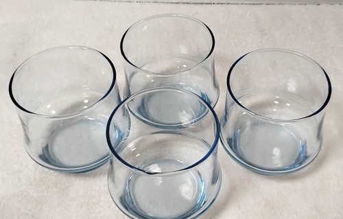 Libbey Glass Set Of 4 Lt Blue Azure Impromptuo 10oz Rocks Glasses Retro ...