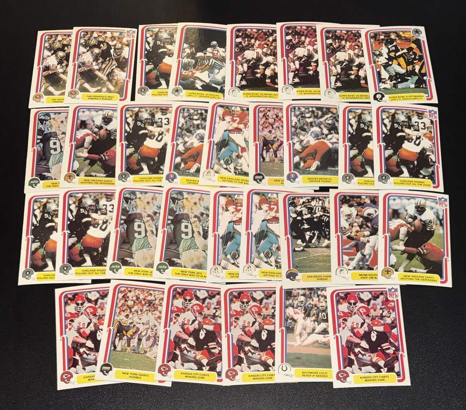 (750) Football 1977-1987 Fleer Vintage NFL Team Cards BULK Lot - Live ...