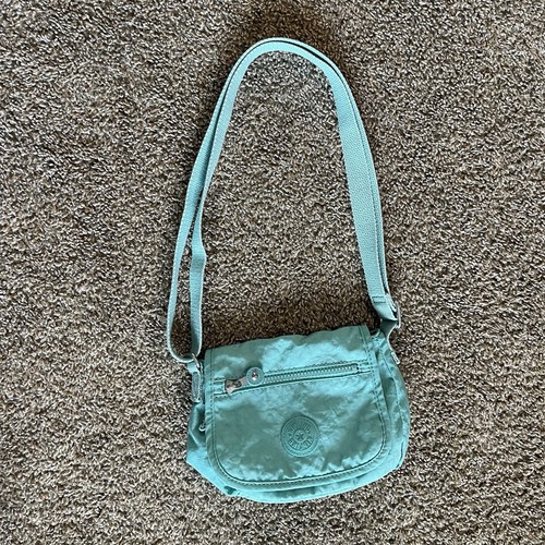 Kipling Blue Teal 6x8” Nylon Zip Crossbody Shoulder Bag Purse ...