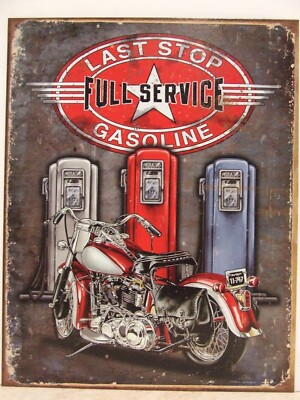 Last Stop Full Service Gasoline, Large 31.5 cm wide x 40.5 cm Length ...